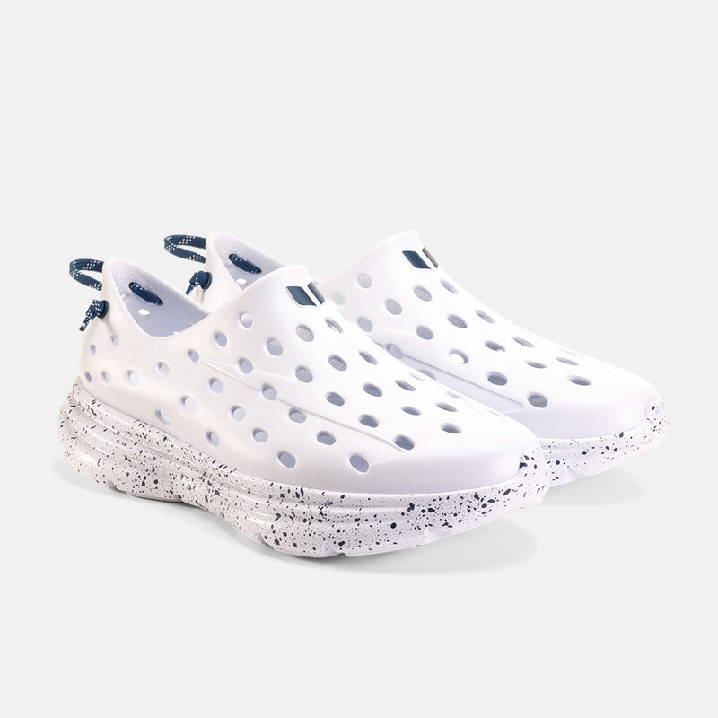 All White / Indigo Speckle – KANE Revive – Active Recovery Shoe