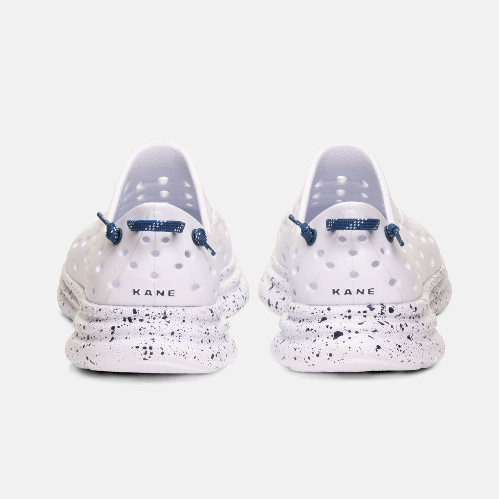 All White / Indigo Speckle – KANE Revive – Active Recovery Shoe