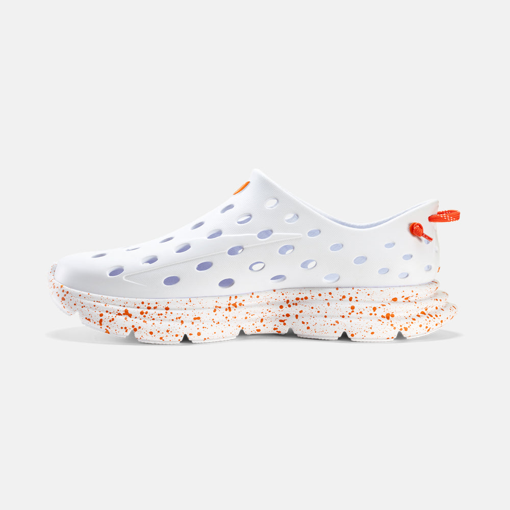 All White / Orange Speckle – Kane Revive – Active Recovery Shoe