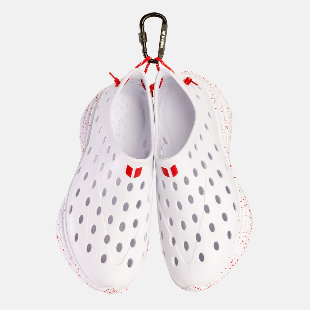 All White / Red Speckle – KANE Revive – Active Recovery Shoe