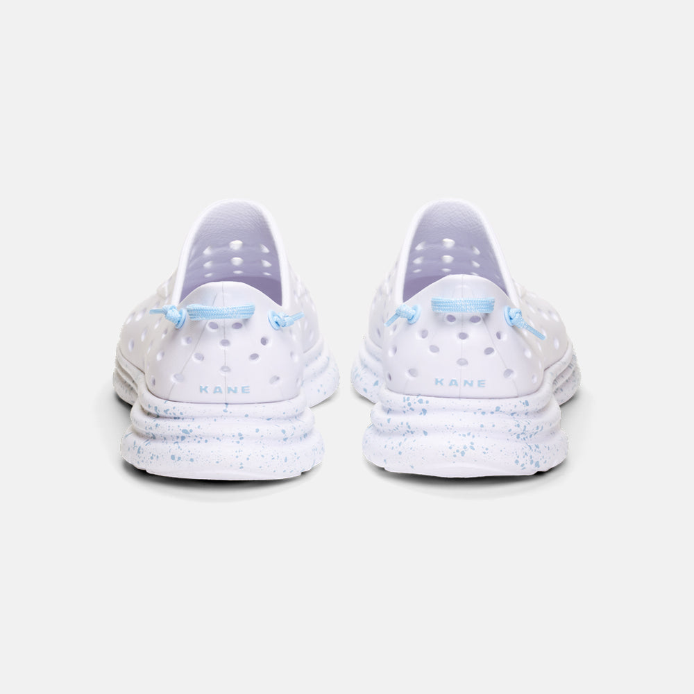 All White / Light Blue Speckle – KANE Revive – Active Recovery Shoe