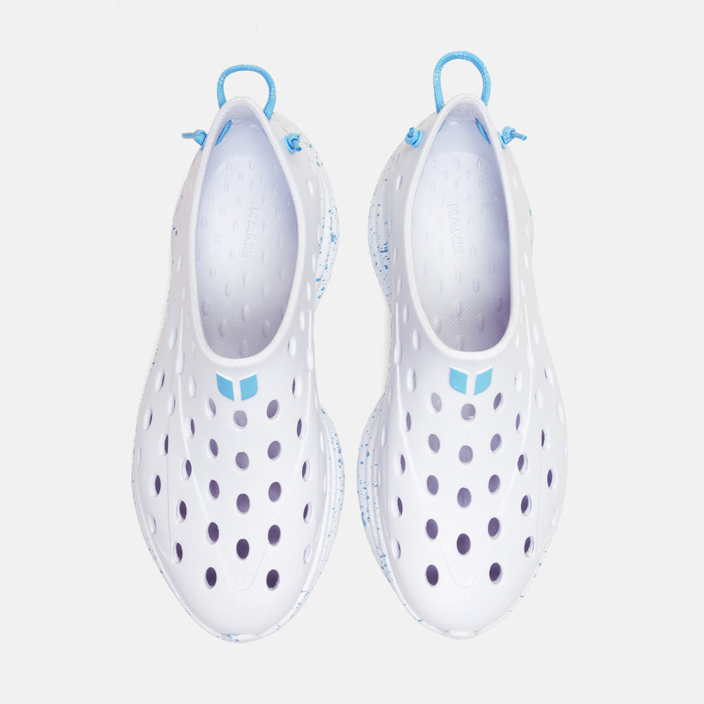 All White / Light Blue Speckle – Kane Revive – Active Recovery Shoe