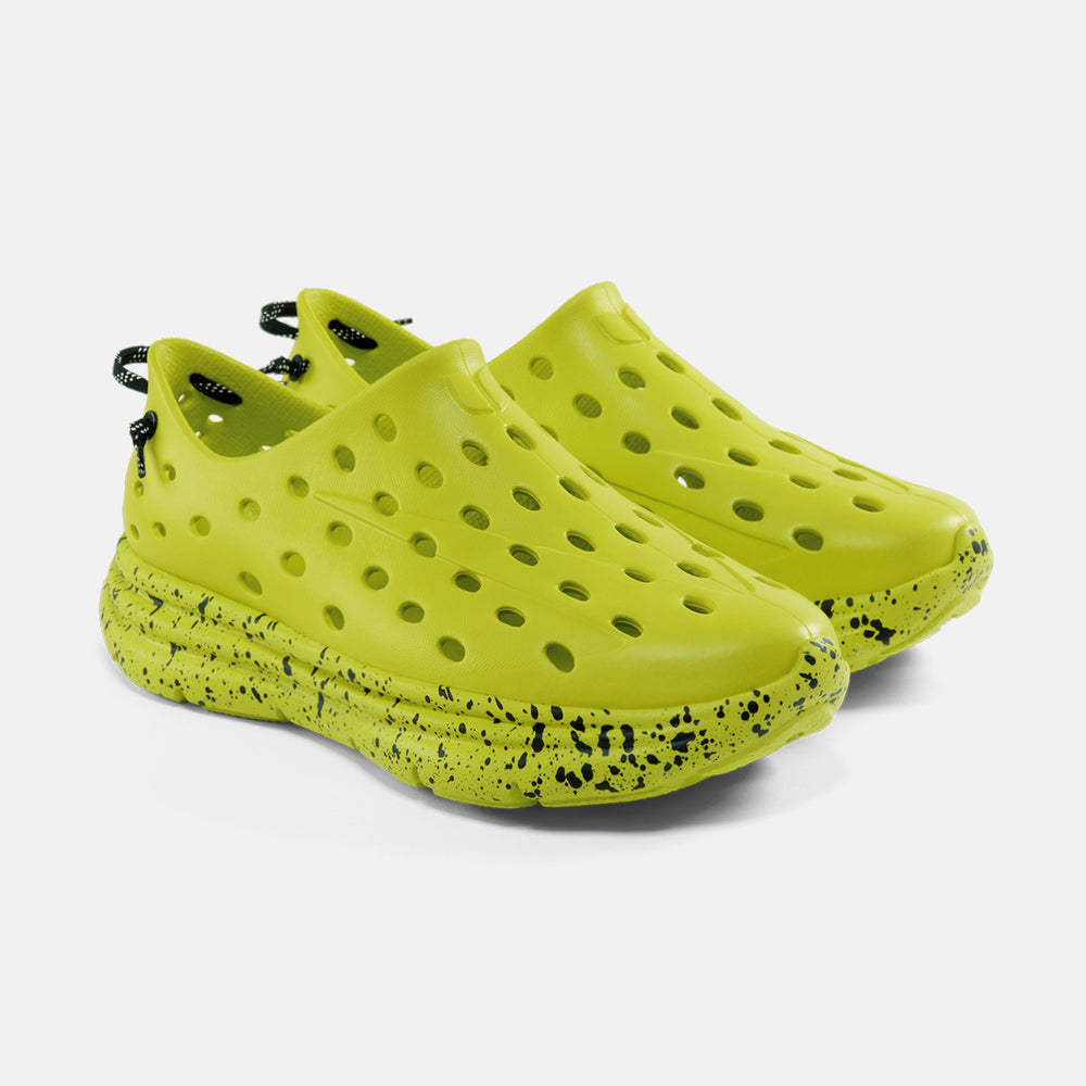 All Neon Yellow / Black Speckle – KANE Revive Kids – Active Recovery Shoe