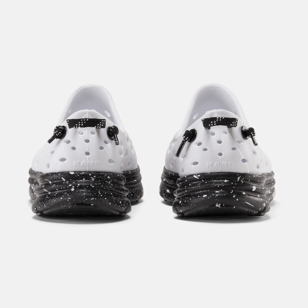 White / Black Speckle – KANE Revive Kids – Active Recovery Shoe