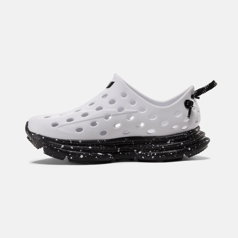 White / Black Speckle – KANE Revive Kids – Active Recovery Shoe