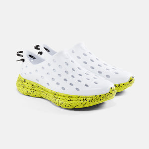 White / Neon Yellow Speckle – KANE Revive – Active Recovery Shoe