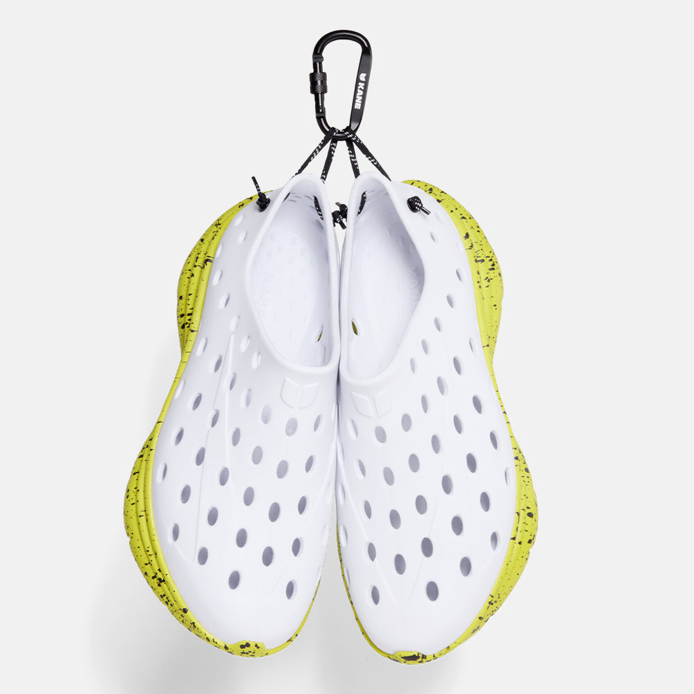 White / Neon Yellow Speckle – KANE Revive – Active Recovery Shoe