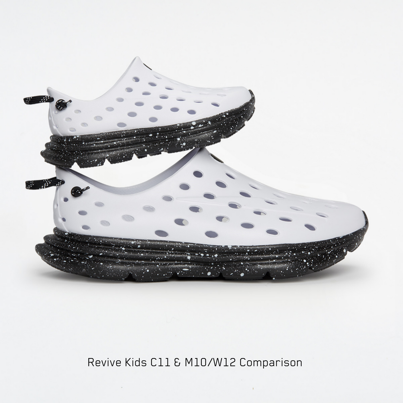 White / Black Speckle – KANE Revive Kids – Active Recovery Shoe